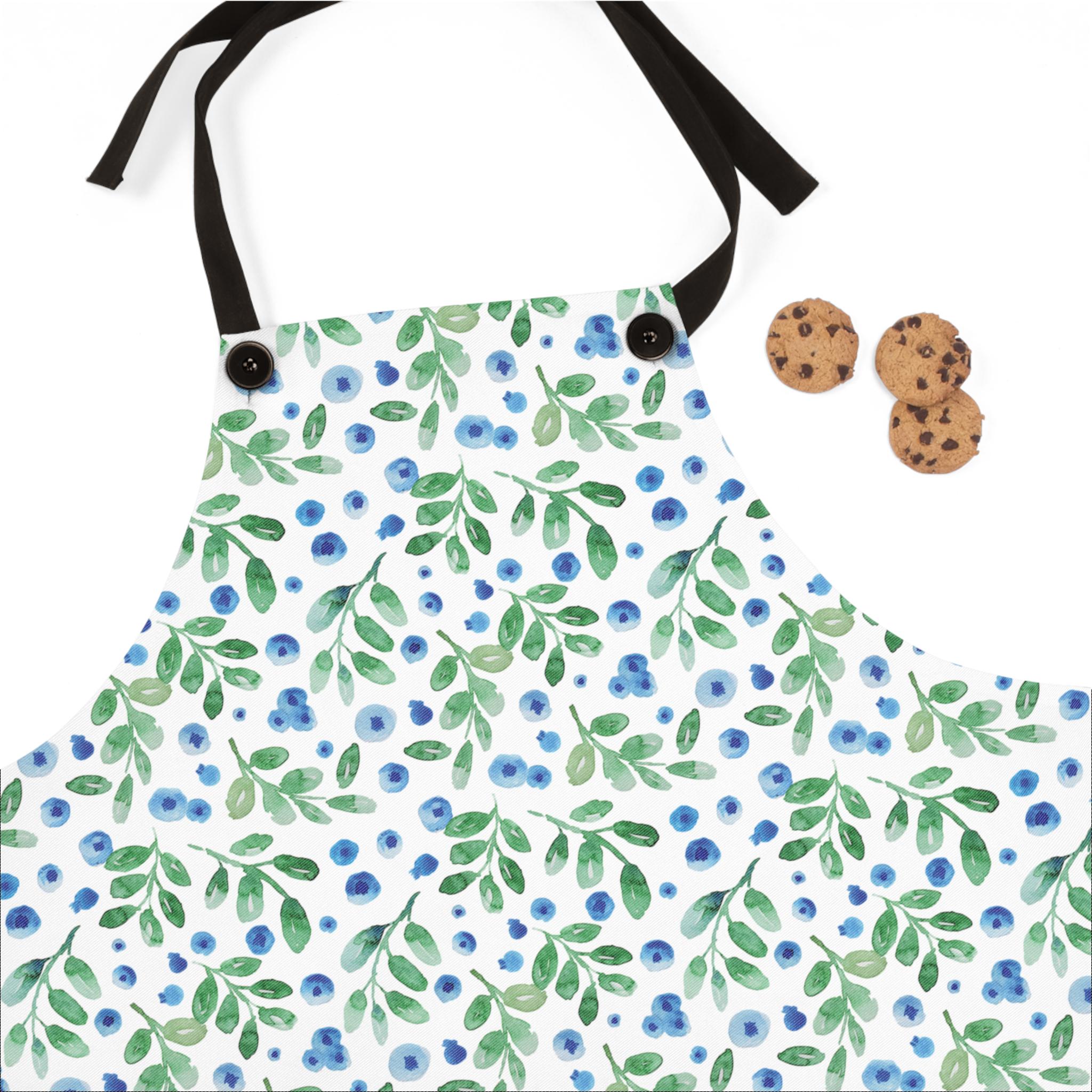 Apron Cute Kitchen Blueberry Cooking Apron, Baking Gift for Chef, Women ...