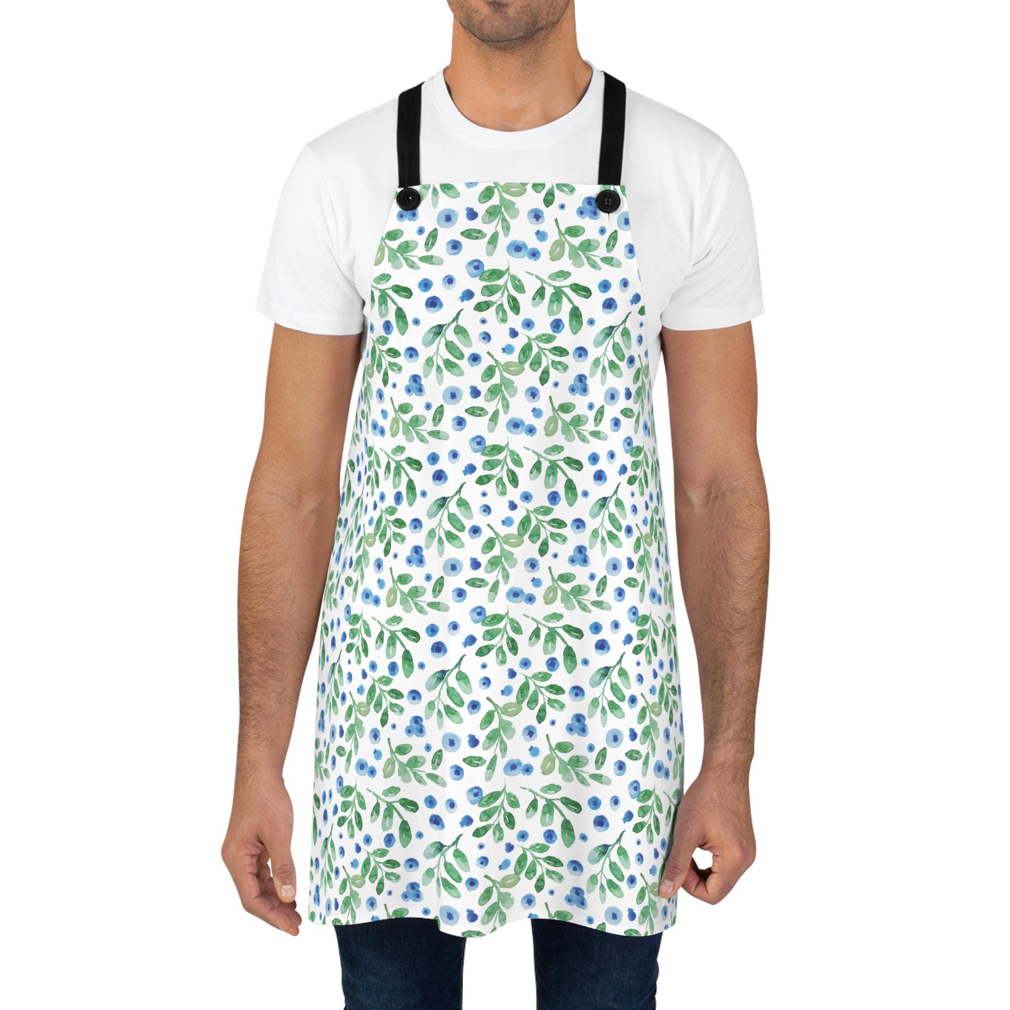 Apron Cute Kitchen Blueberry Cooking Apron, Baking Gift for Chef, Women ...