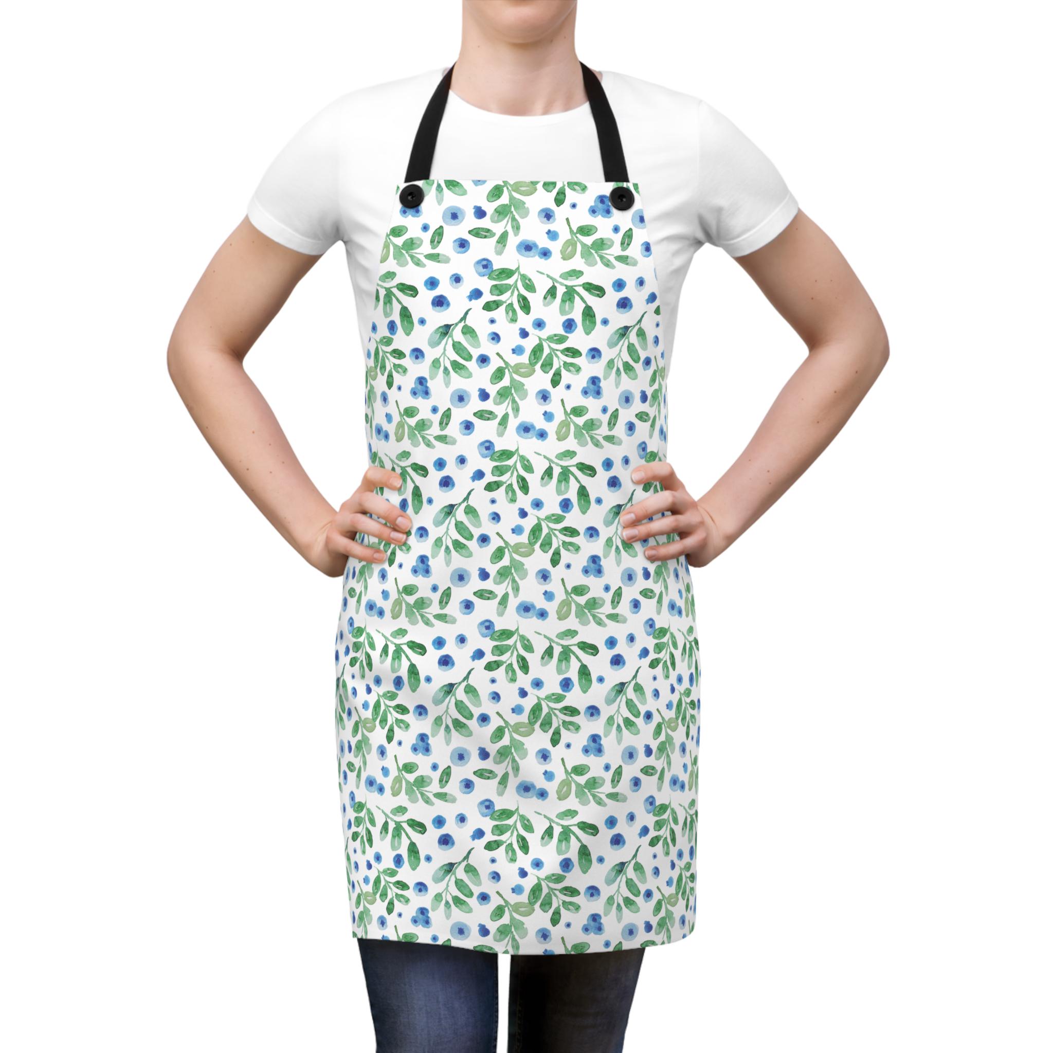 Apron Cute Kitchen Blueberry Cooking Apron, Baking Gift for Chef, Women ...