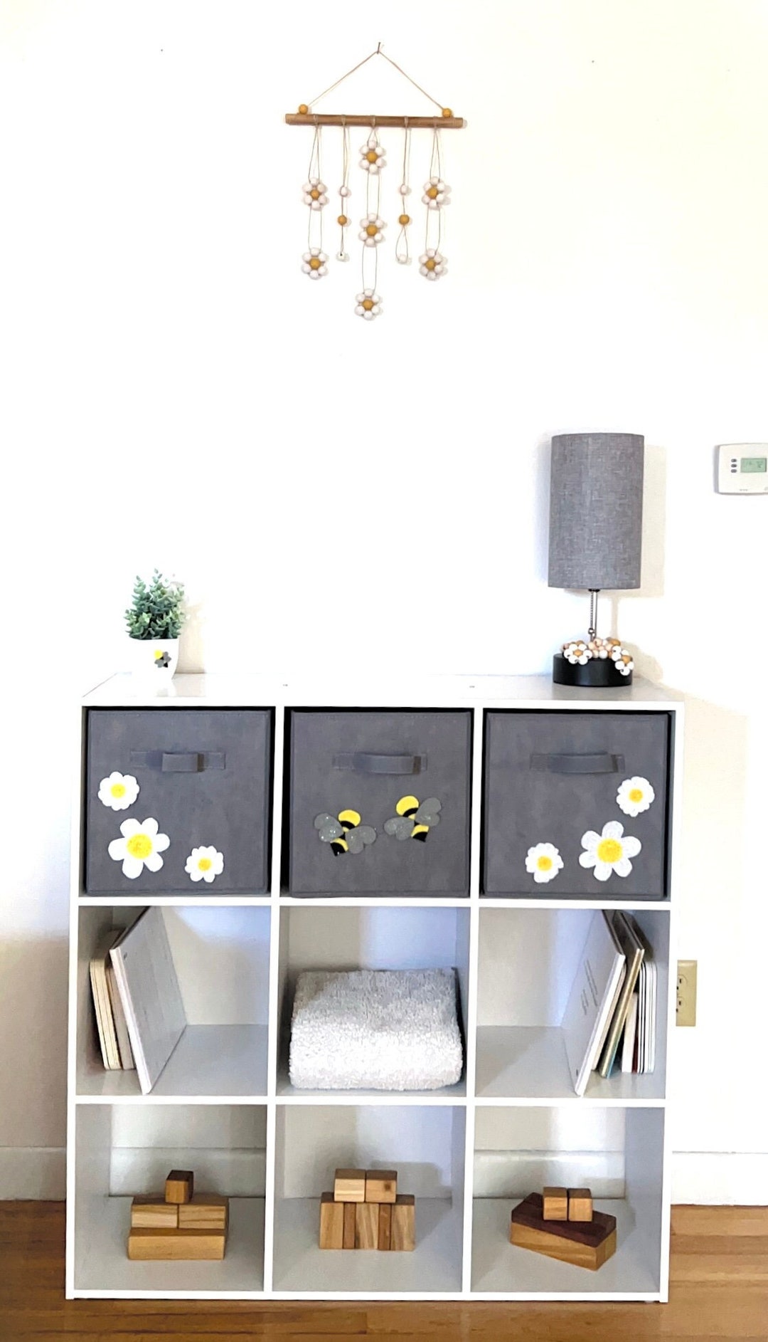 Cheerful Bubble Bee and Daisy Storage Boxes for Child's Bedroom ...
