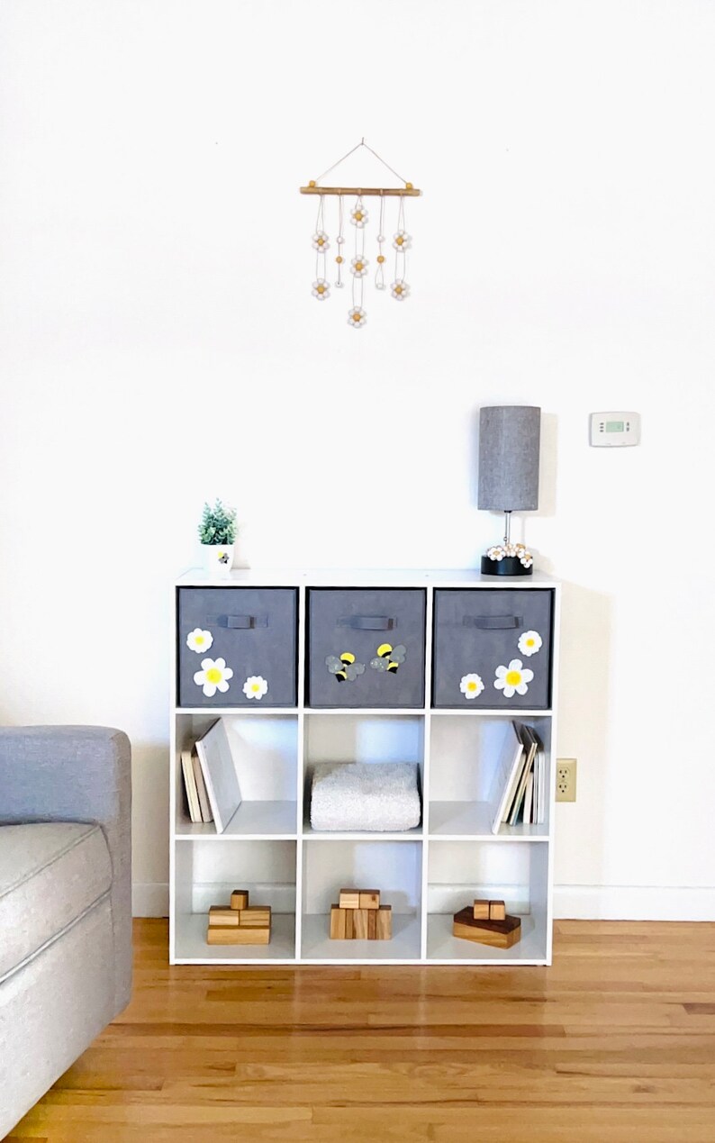 Cheerful Bubble Bee and Daisy Storage Boxes for Child's Bedroom ...