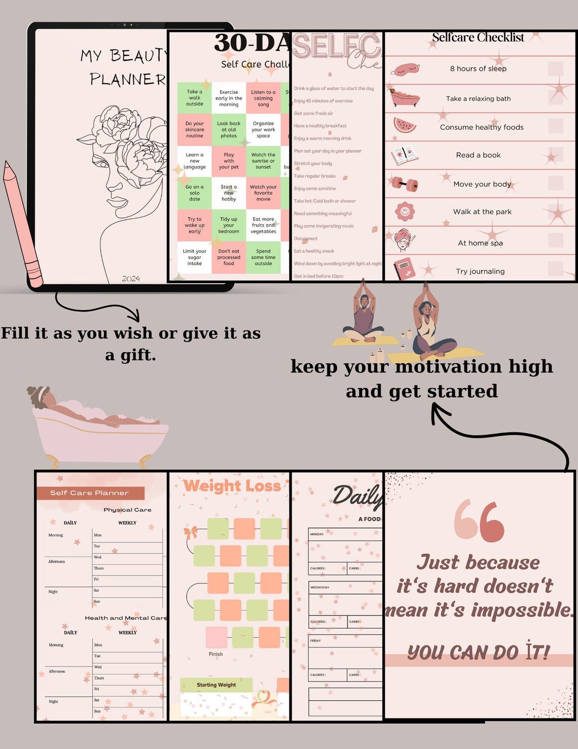 THAT GIRL Planner 2024 Digital Planner 2024 Daily, Weekly & Monthly ...