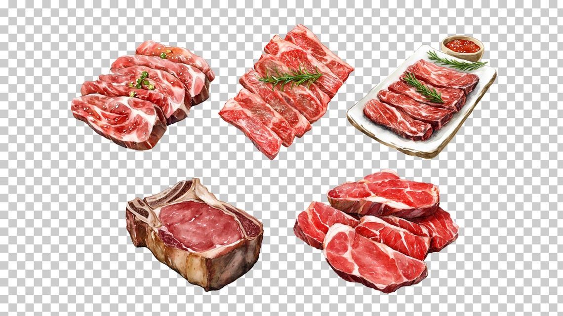 Watercolor Steak Clipart Set – BBQ Grill Meat PNG (digital Download) - Etsy