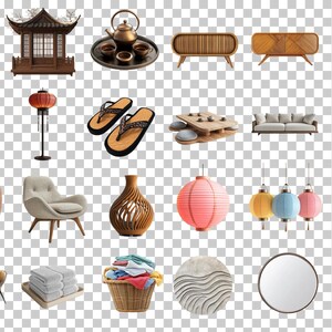 3D Interior Clipart Set – 138 Home Decor Pngs (digital Download) - Etsy
