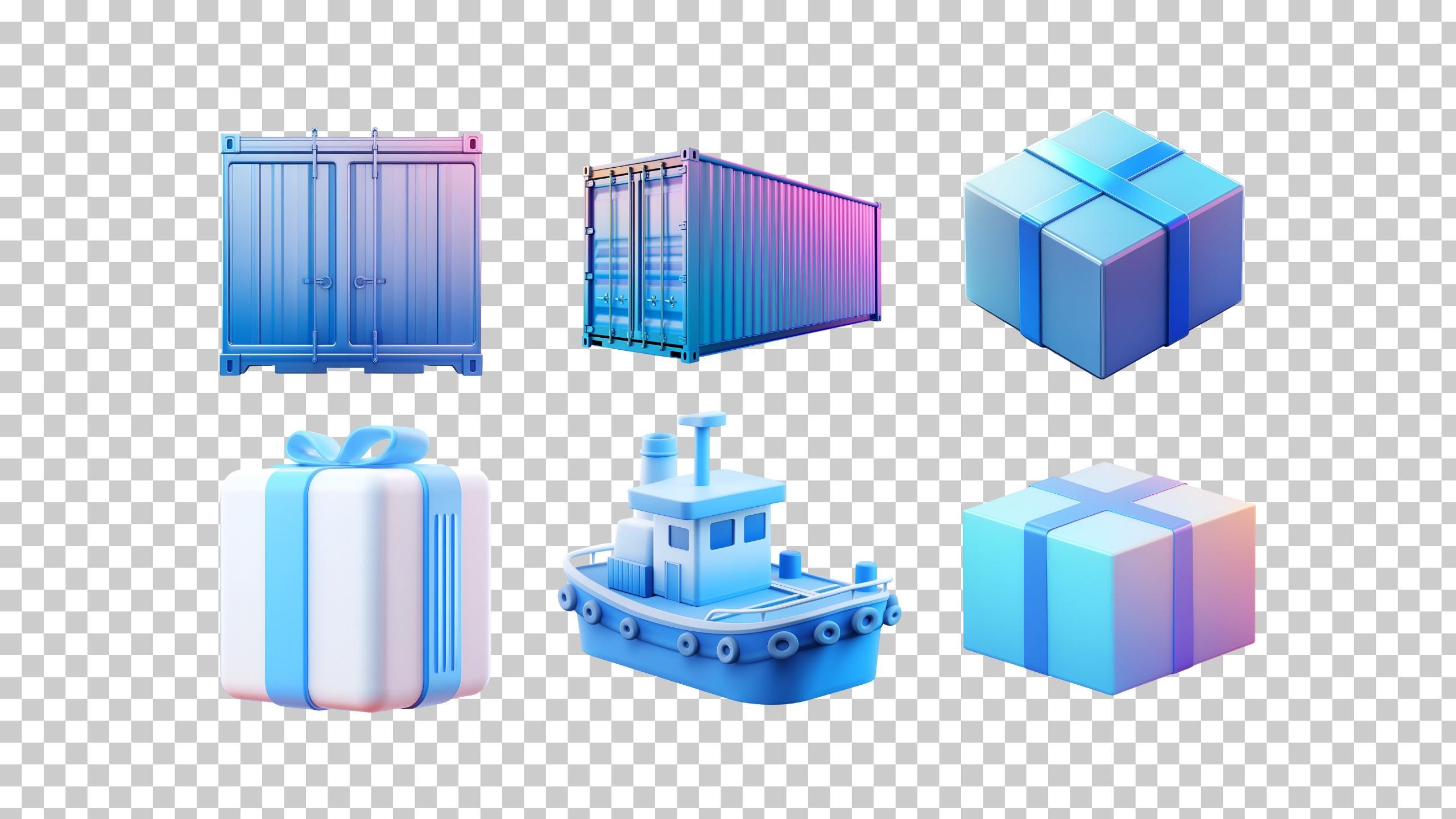 47 PNG - 3D Logistics & Shipping Icon Set | Transparent Supply Chain ...