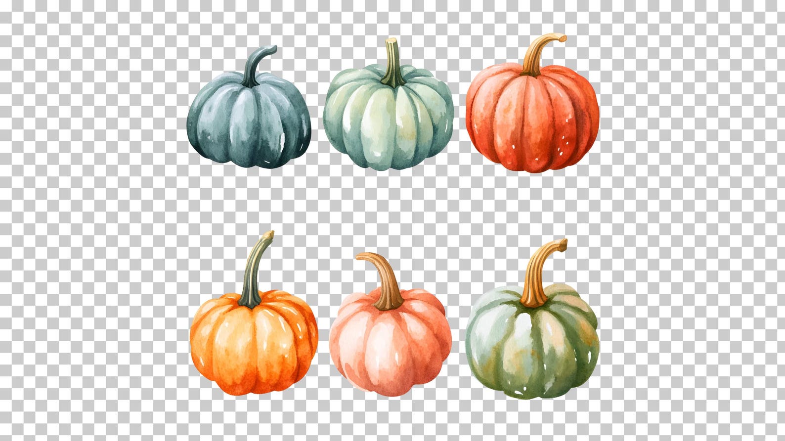 64 Autumn Harvest Watercolor Clipart | Fall PNG Bundle - Etsy