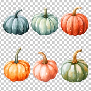 64 Autumn Harvest Watercolor Clipart | Fall PNG Bundle - Etsy