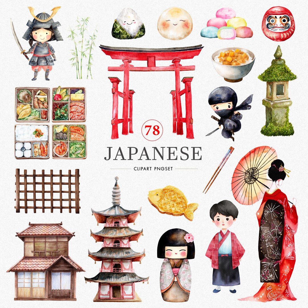 78 Japanese Culture PNG Transparent Background | Watercolor Japan ...