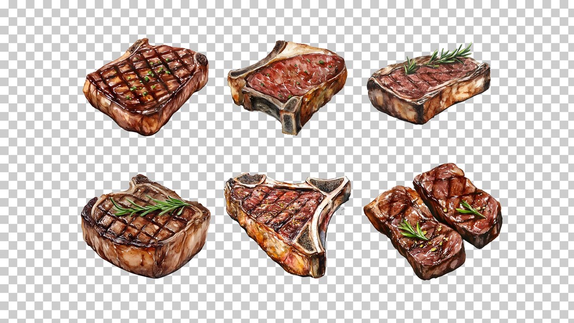 Watercolor Steak Clipart Set – BBQ Grill Meat PNG (digital Download) - Etsy