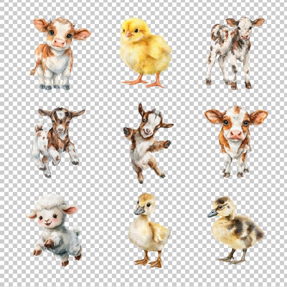 63 Little Animals PNG Transparent Background | Watercolor Baby Bear ...