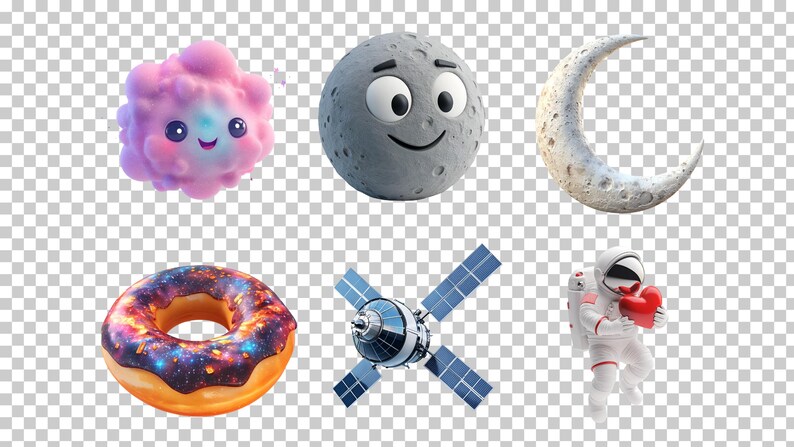 30 Space PNG Clipart Bundle | 3D Cute Cartoon Astronaut, Rocket, Alien ...