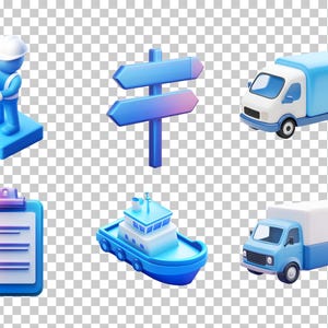 3D Logistics Icon Set – 47 PNG Supply Chain Cliparts (digital Download ...