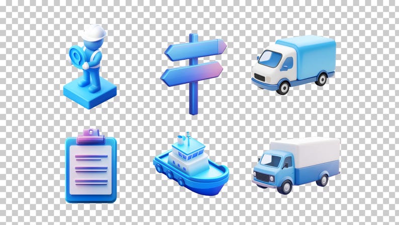 47 PNG - 3D Logistics & Shipping Icon Set | Transparent Supply Chain ...