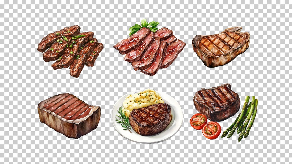Watercolor Steak Clipart Set – BBQ Grill Meat PNG (digital Download) - Etsy