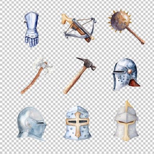 81 Medieval Fantasy PNG Transparent Background | Watercolor Knight ...