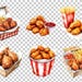 30 PNG Bundle Watercolor Fried Chicken | Hand-painted Wings, Drumsticks ...