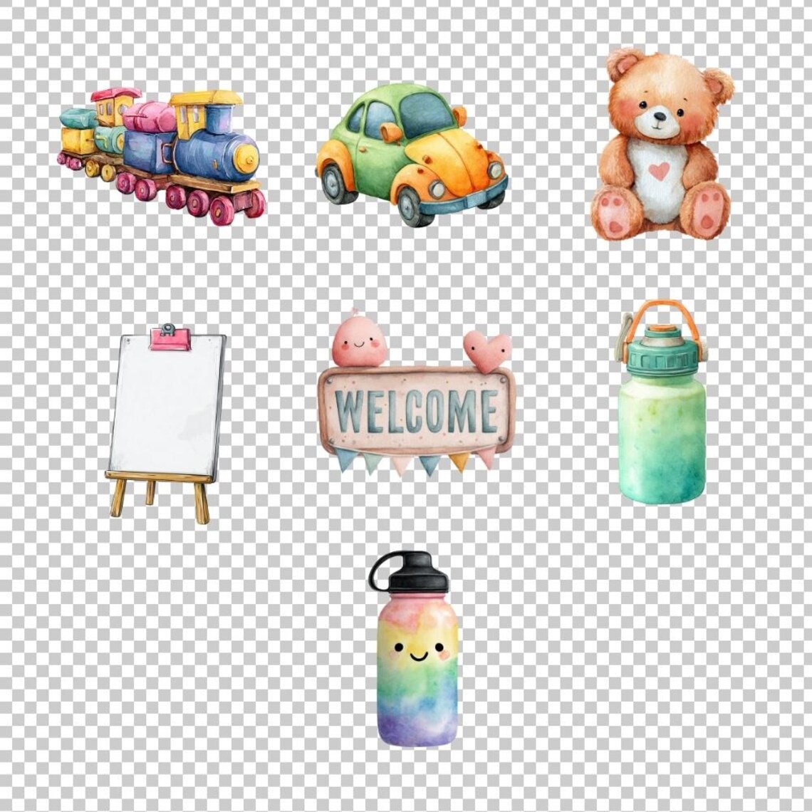 81 Kindergarten PNG Transparent Background | Watercolor School Bus ...