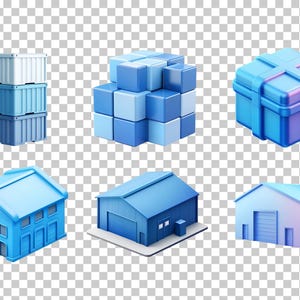 3D Logistics Icon Set – 47 PNG Supply Chain Cliparts (digital Download ...