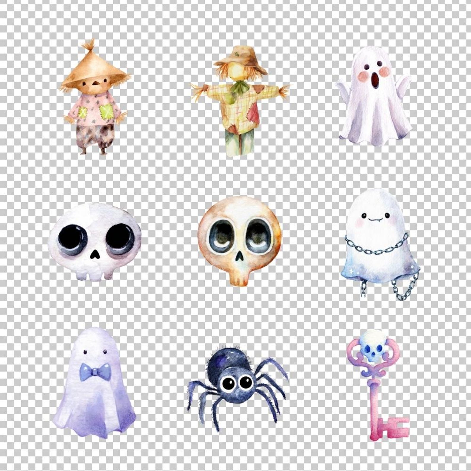81 Cute Halloween PNG Transparent Background | Watercolor Witch, Ghost ...