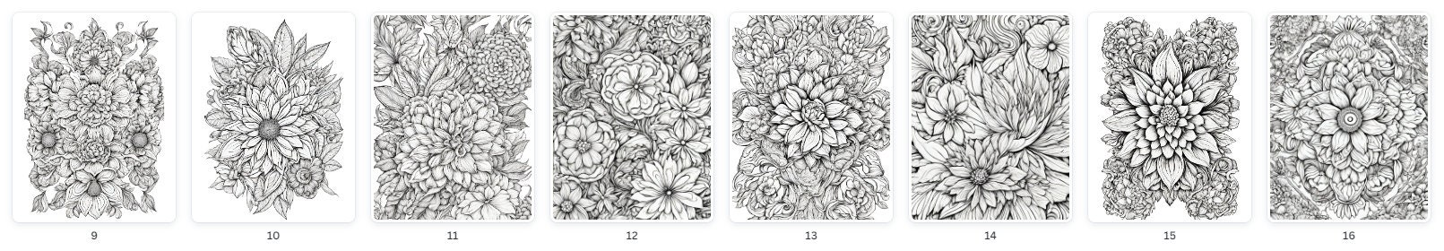 Advanced Coloring Book Complex Coloring Book Flowers, 40 Pages Digital ...