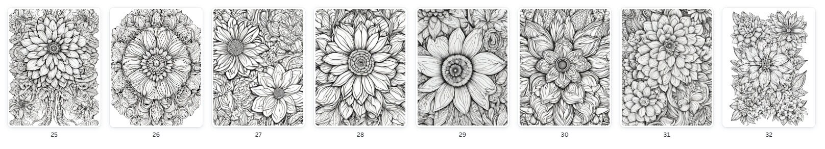 Advanced Coloring Book Complex Coloring Book Flowers, 40 Pages Digital ...