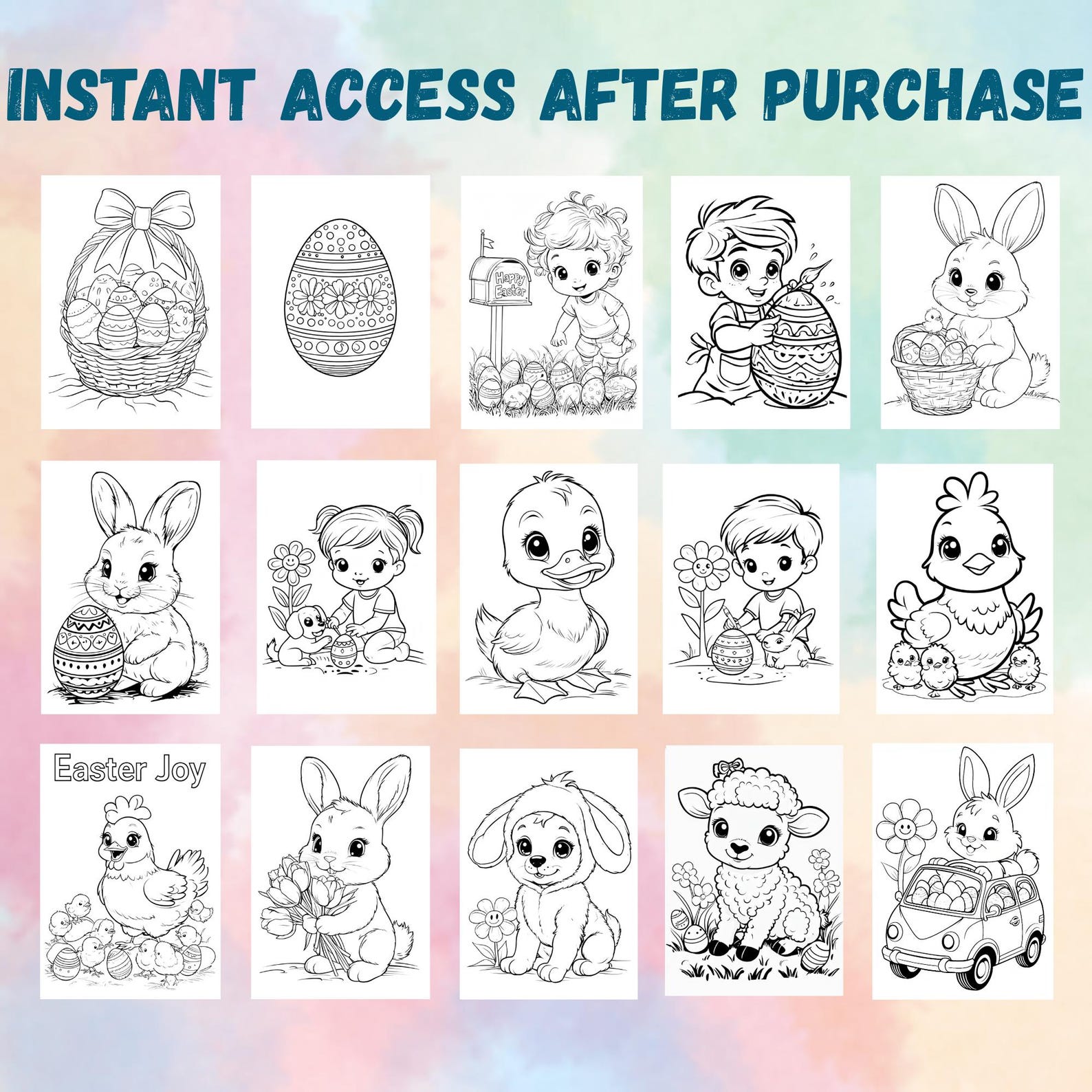 Easter Coloring Pages, Book for Kids, Toddlers, Preschool – Fun & Easy ...