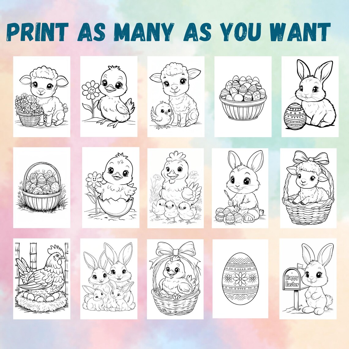 Easter Coloring Pages, Book for Kids, Toddlers, Preschool – Fun & Easy ...