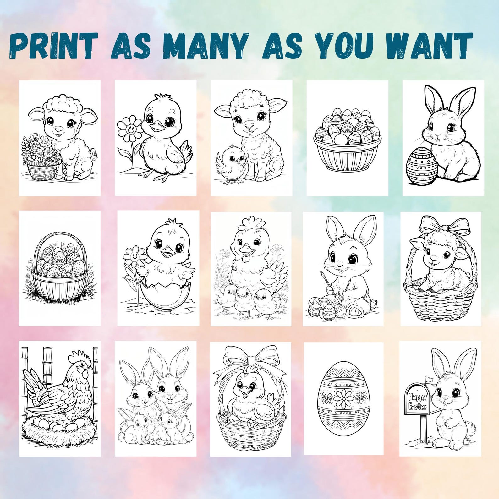 Easter Coloring Pages, Book for Kids, Toddlers, Preschool – Fun & Easy ...