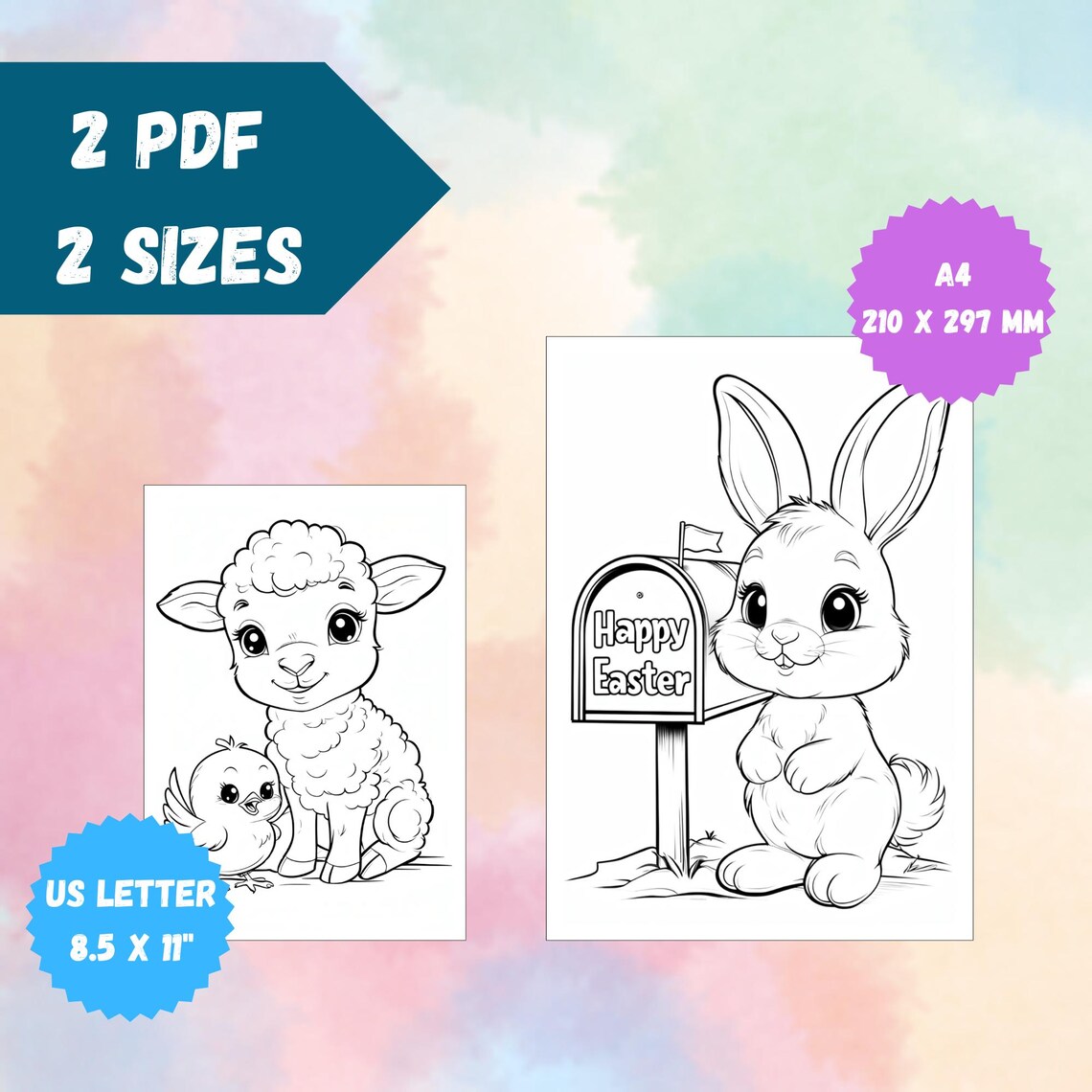 Easter Coloring Pages, Book for Kids, Toddlers, Preschool – Fun & Easy ...