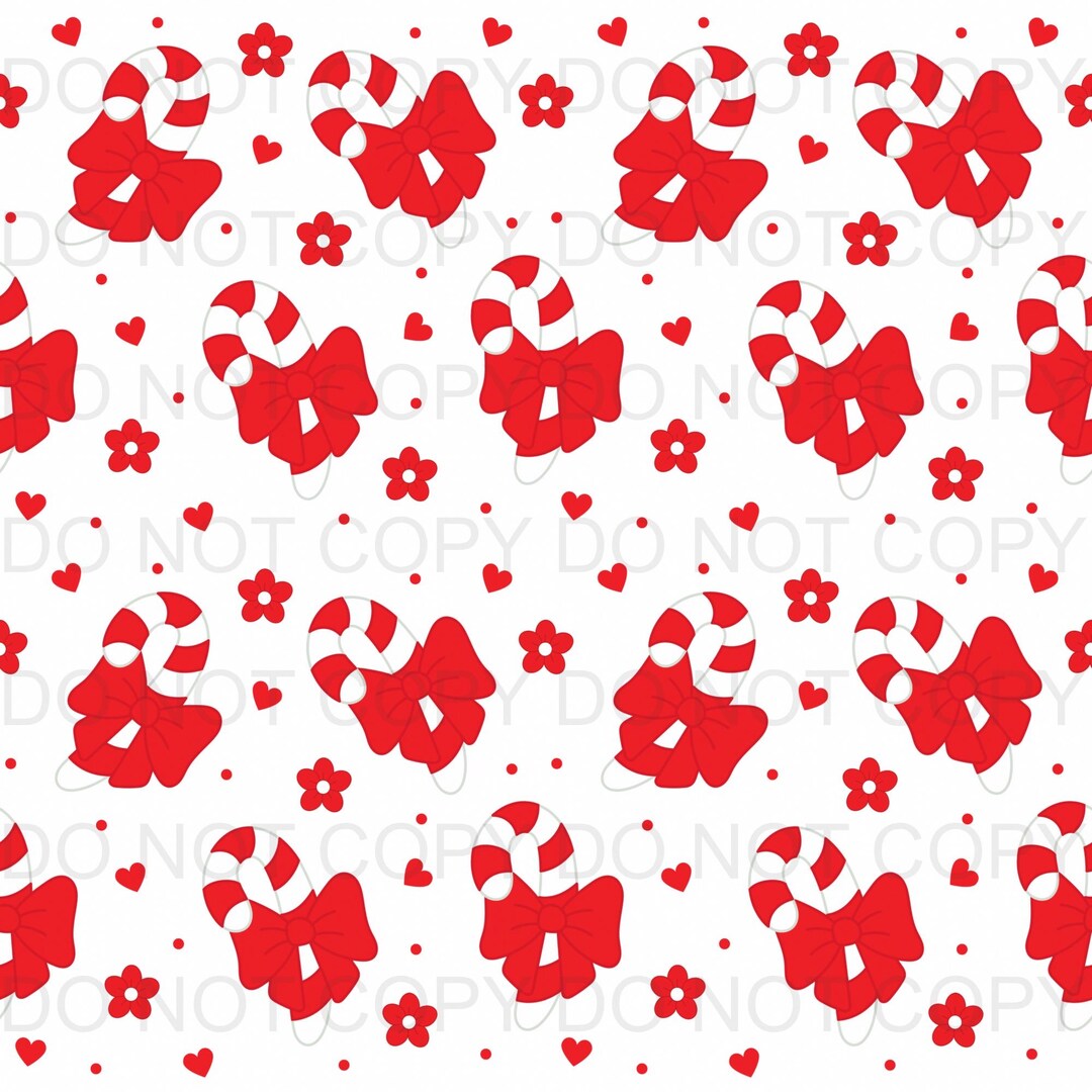 Coquette Candy Canes Bundle (2 Seamless Files, 2 Colorways) - Etsy