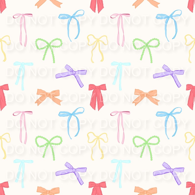 Colorful Rainbow Coquette Bows Seamless File - Etsy