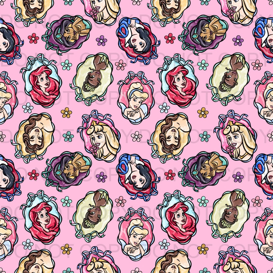 Coquette Princess With Bows and Flowers Seamless File - Etsy