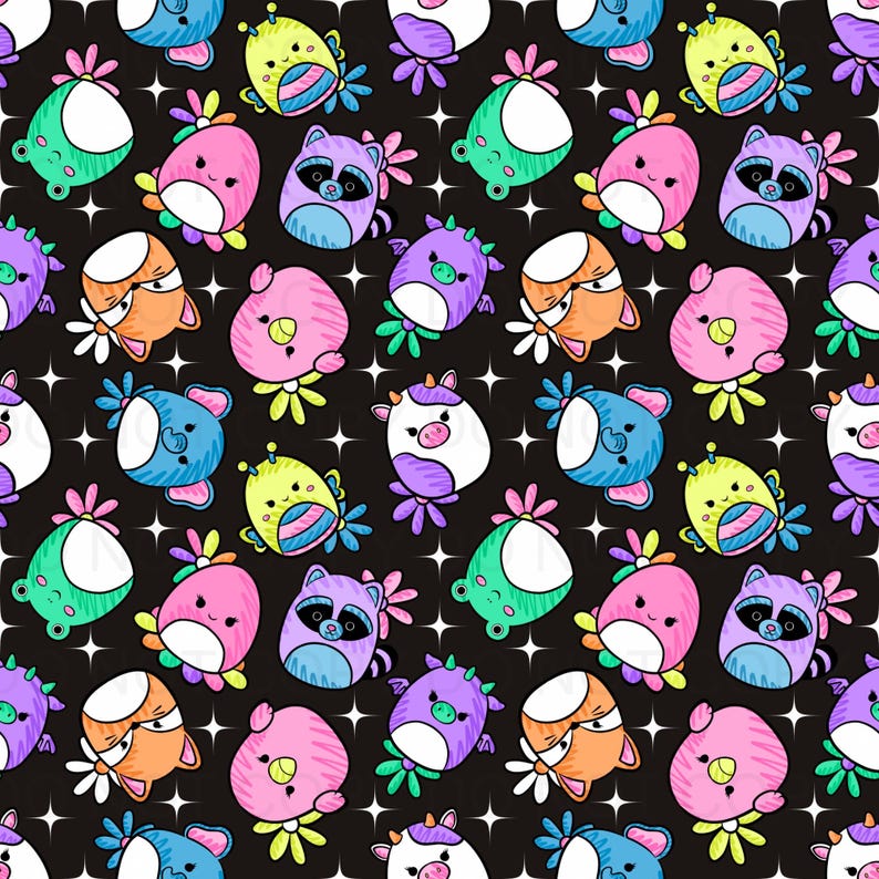 Squish Pillows Black and White Seamless File (2 Colorways Bundle) - Etsy