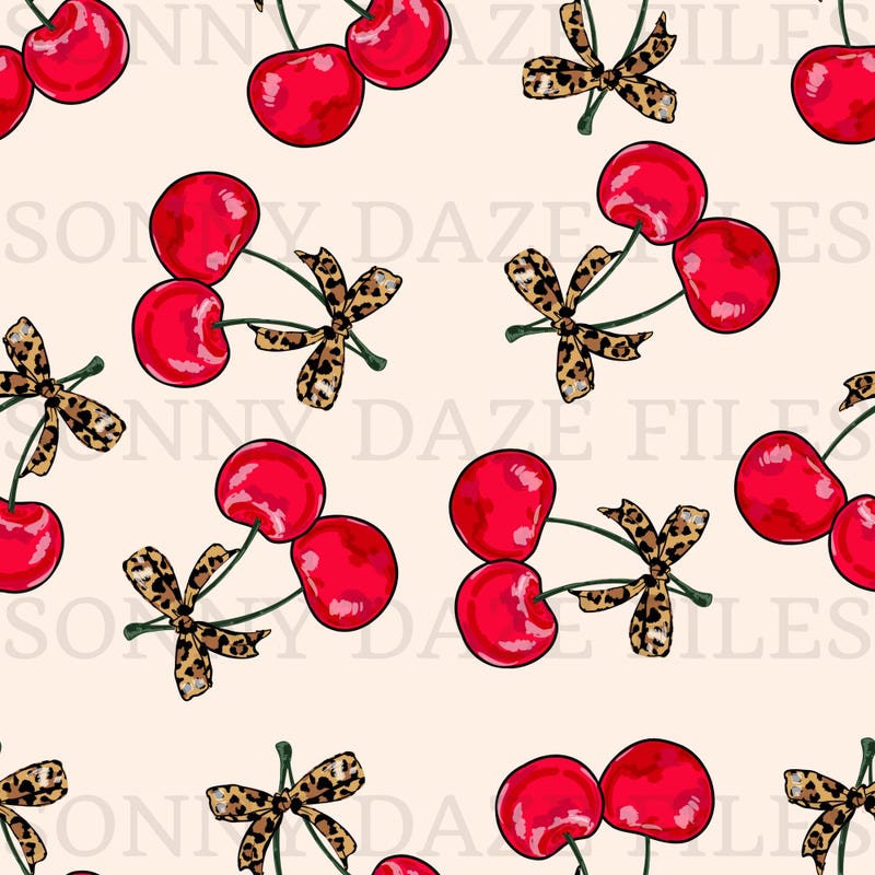 Bow and Cherries Wallpaper - Etsy