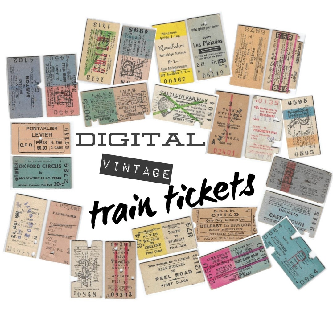 DIGITAL Vintage Train Tickets, Old Ticket Images, Railroad Tickets ...
