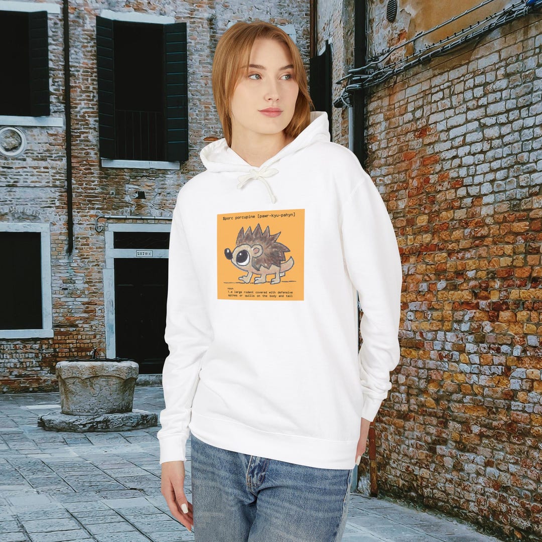 Porcupine Meme Coin Hoodie, Animal Meme, Rodents, Hand Illustrated ...
