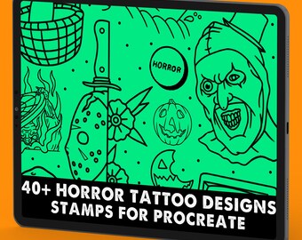 Cryptid/paranormal Tattoo Flash Procreate Tattoo Stamp Brush Set - Etsy