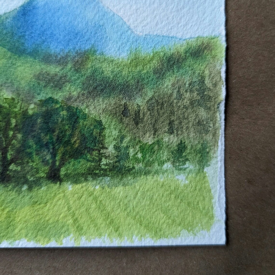 Small Original Watercolor Painting Camel's Hump Vermont Landscape Art ...