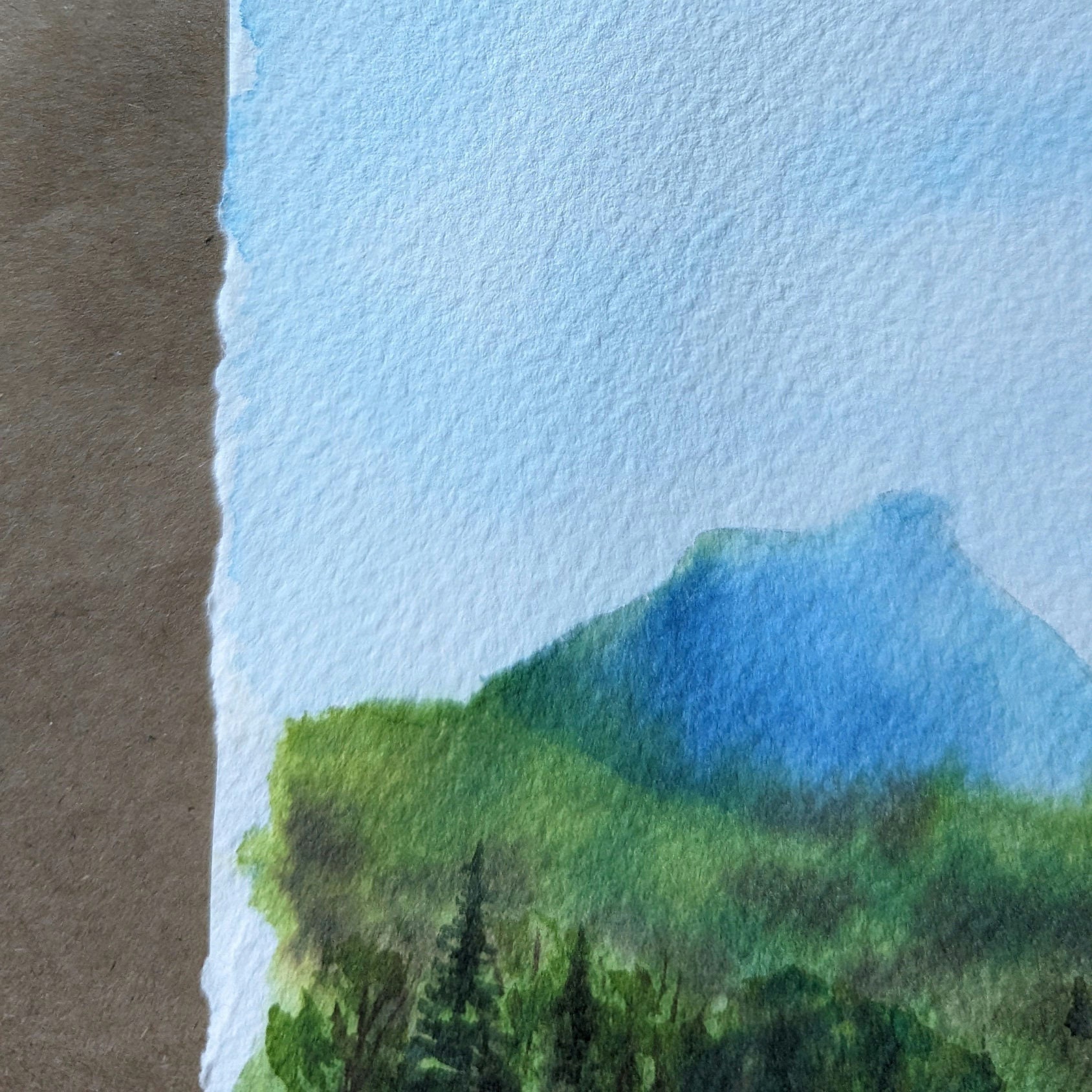 Small Original Watercolor Painting Camel's Hump Vermont Landscape Art ...