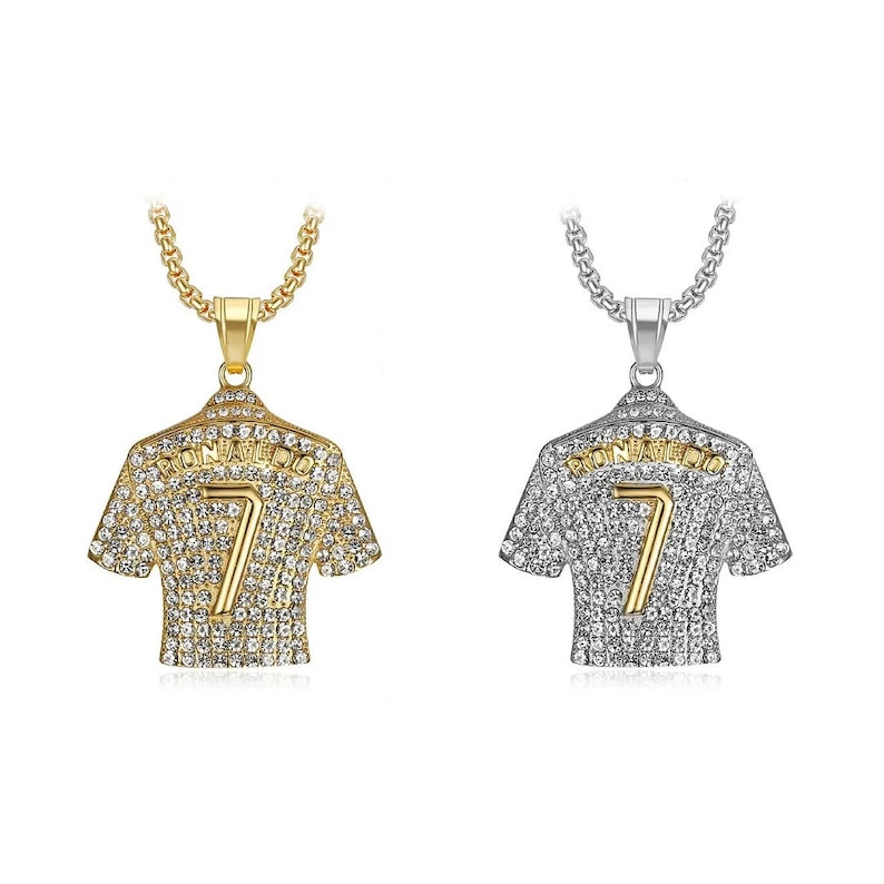 Cristiano Ronaldo Gold/silver Necklace CR7 Diamond Chain - Etsy