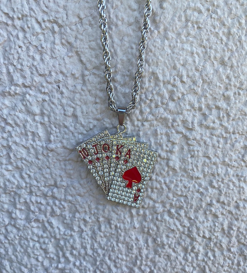 Ace of Spades Necklace / Poker Card Gold Silver Pendant / - Etsy Australia