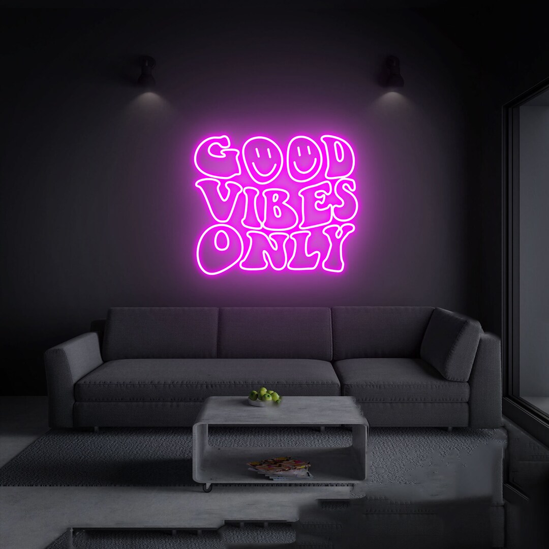 Good Vibes Only Neon Sign, Wall Art, Custom Neon Sign, Personzalized ...