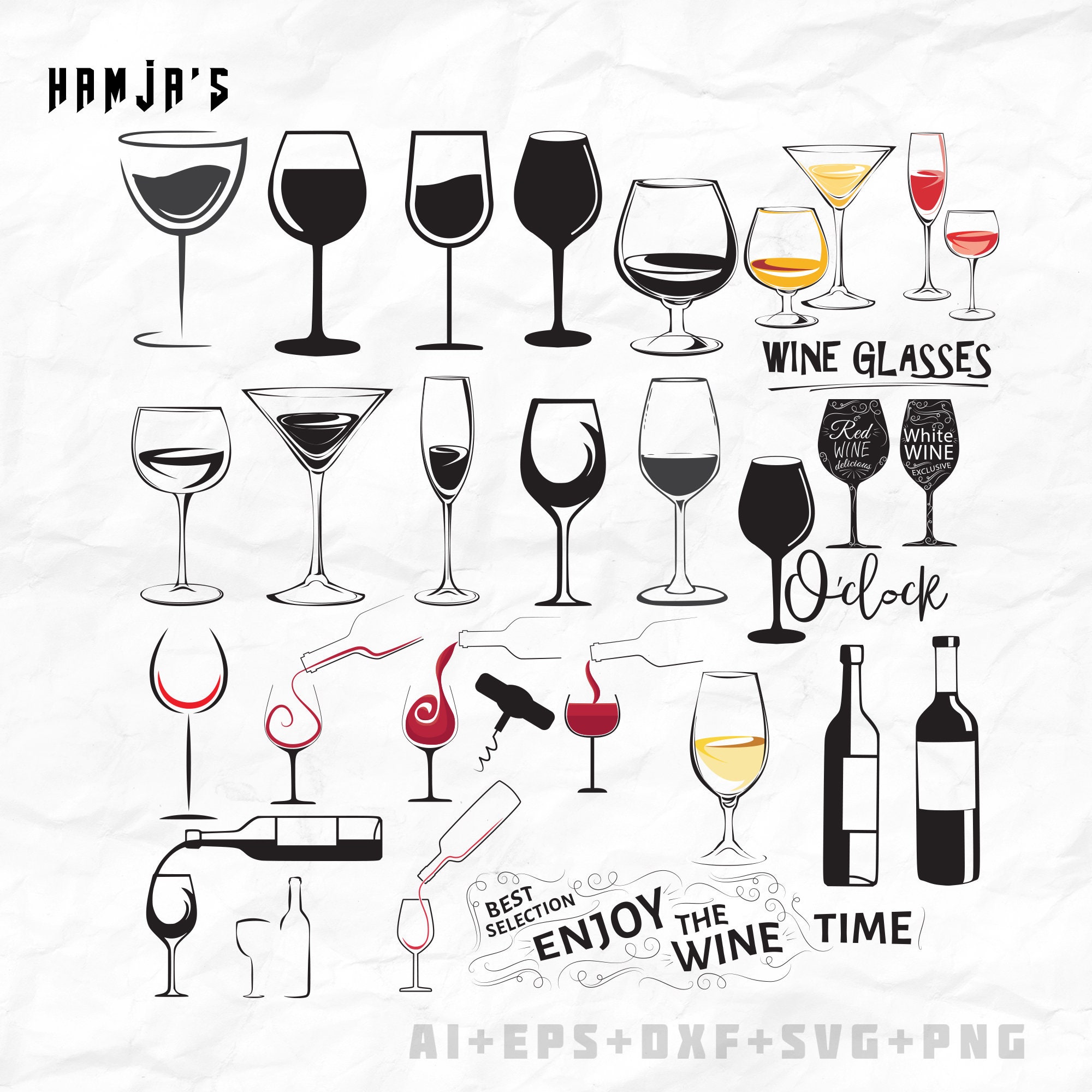 Wine SVG Bundle Wine PNG Bundle Wine Clipart Wine SVG Cut Files for ...