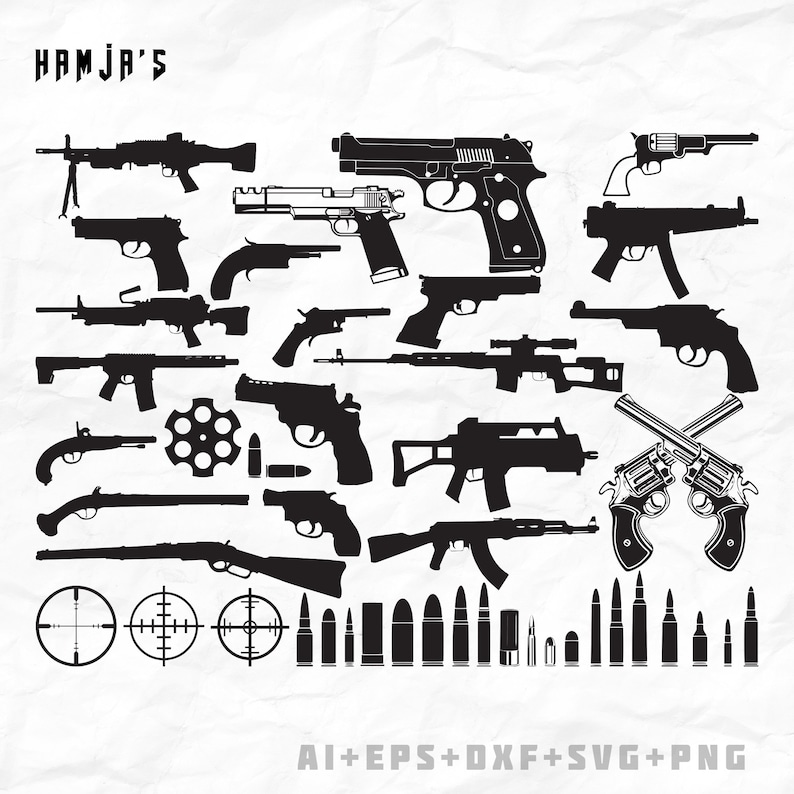 Guns SVG, Rifle Svg, Weapon SVG, Guns Silhouette, SVG Cut Files, Guns ...