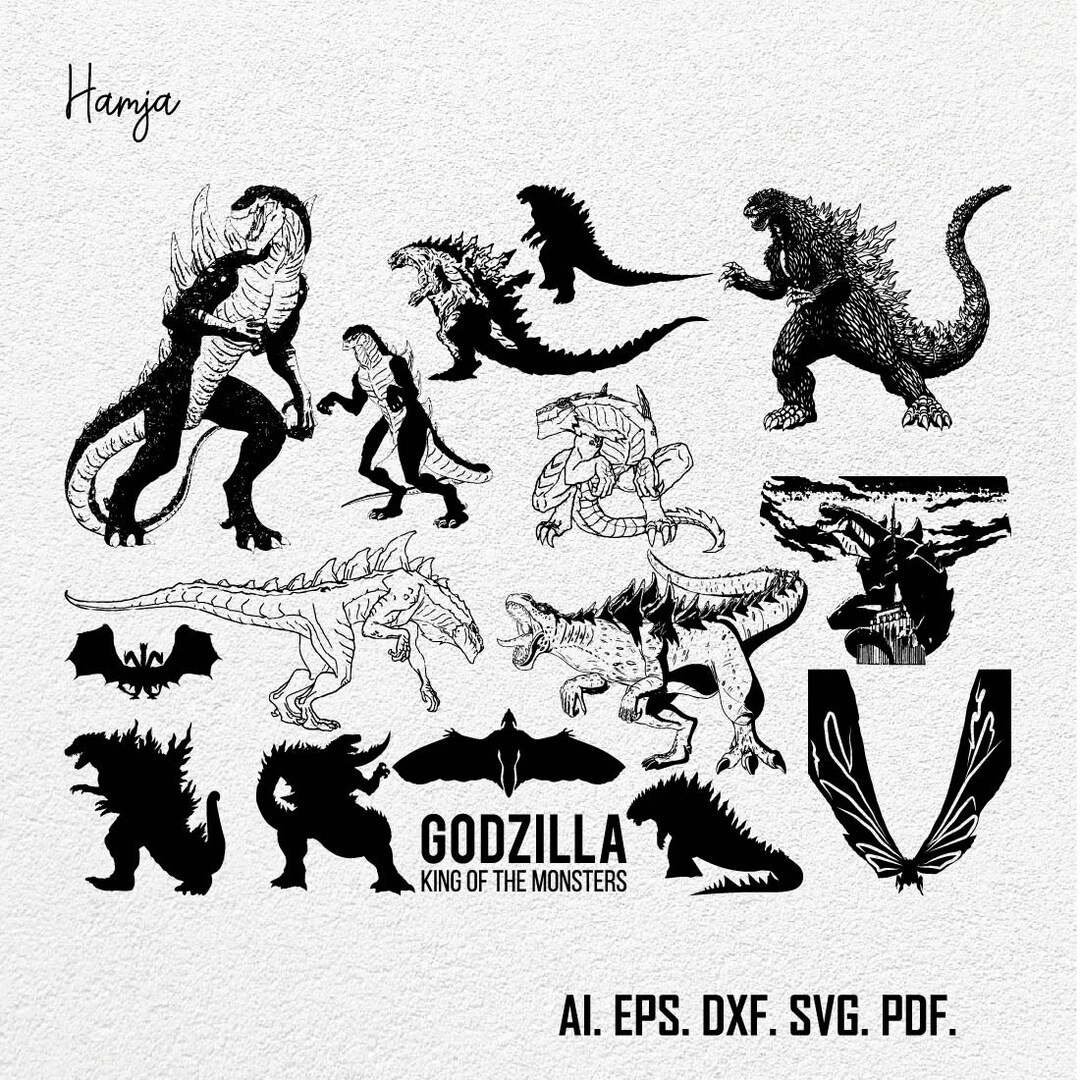 Godzilla Svg Bundle, Godzilla Svg, Godzilla Silhouette, Godzilla Clip ...