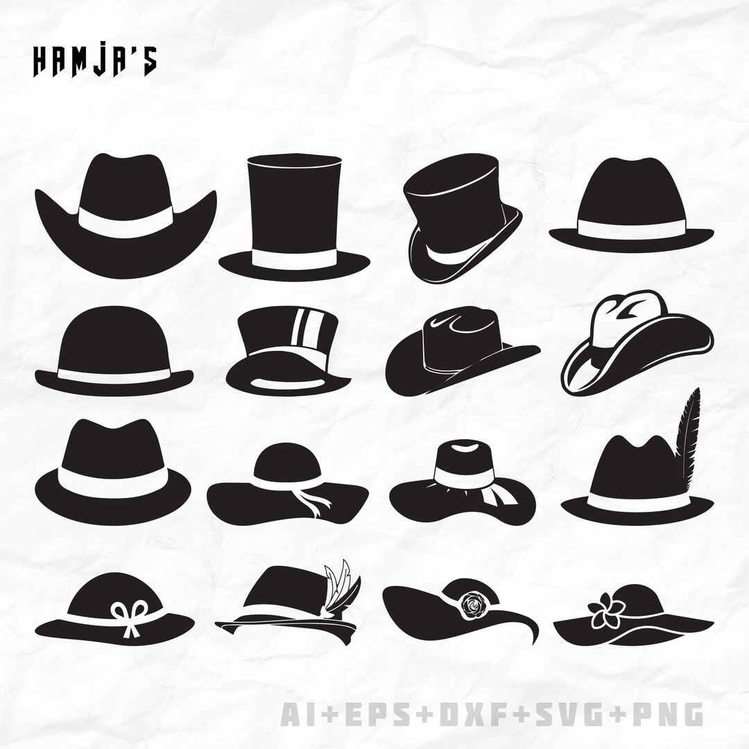 Hat Svg Bundle, Hat Clipart, Beanie Svg, Hat Png, Hat Vector, Baseball ...