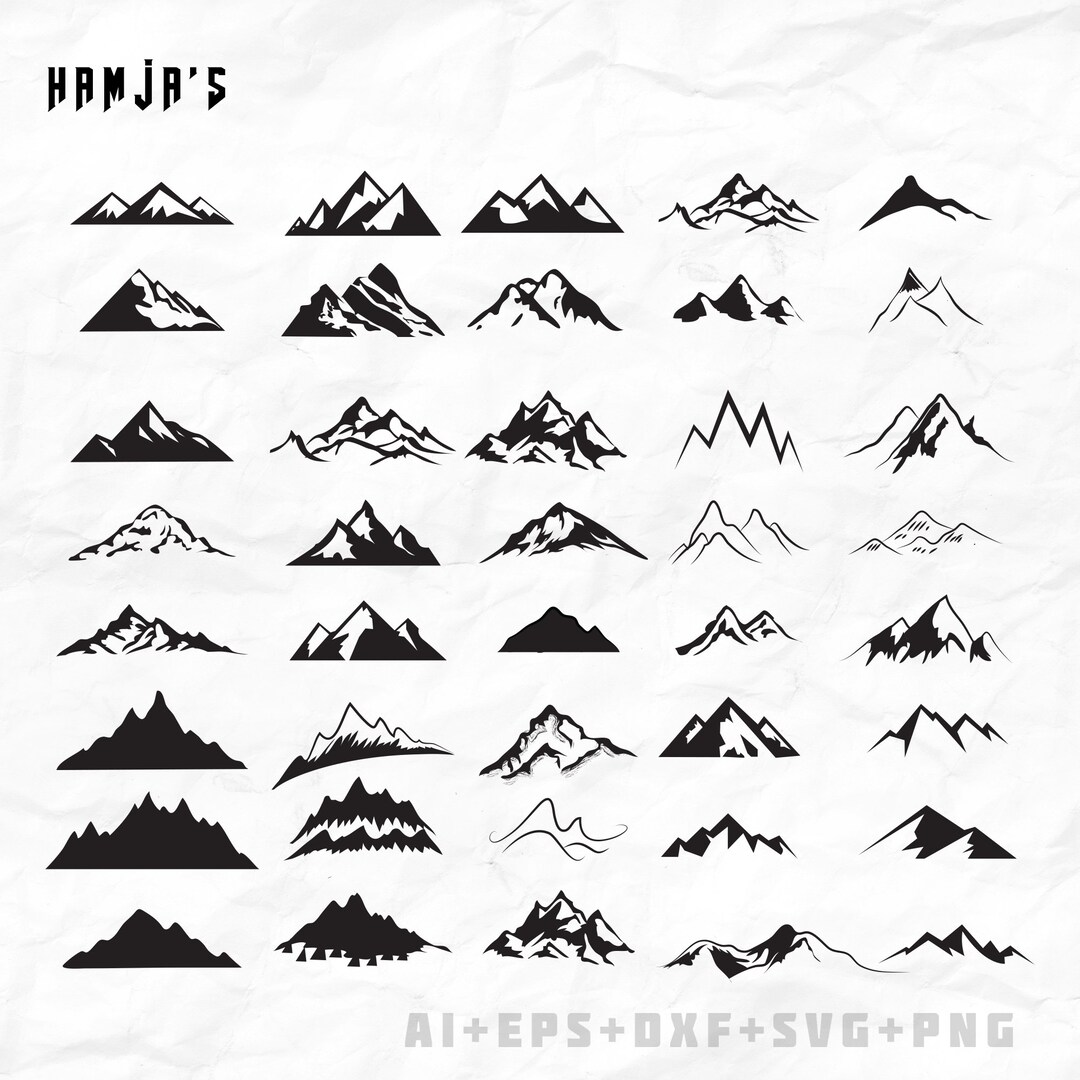 Mountains SVG PNG Trees Svg Forest Svg Cricut Mountain Svg Clipart ...