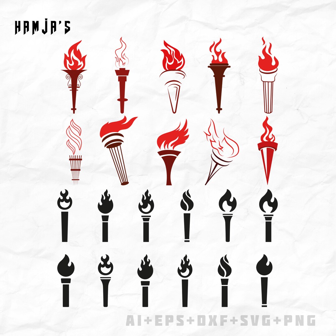Torch SVG, Hand Torch SVG, Torch Clipart, Torch Files for Cricut, Torch ...