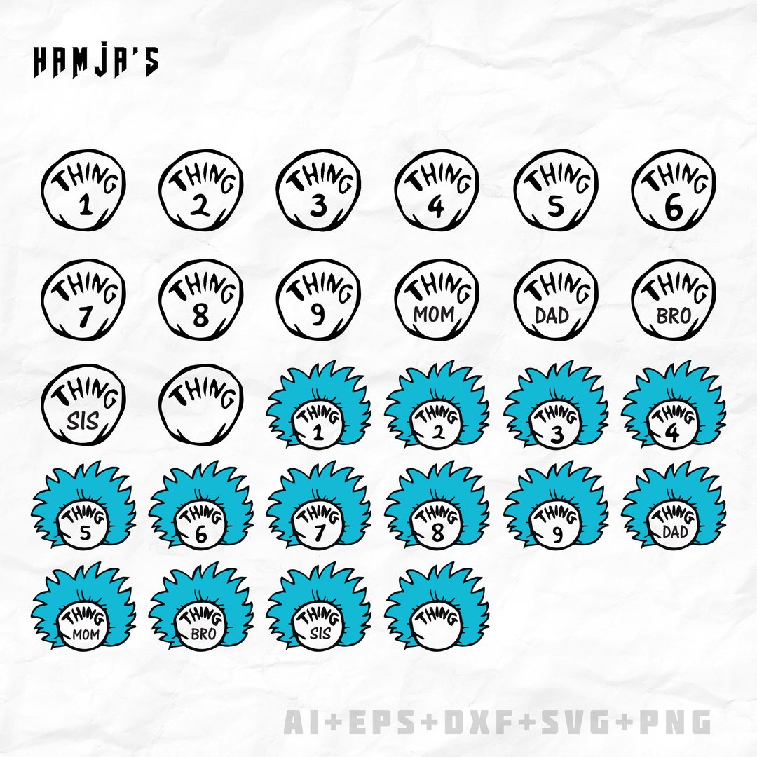 Thing 1 Thing 2 SVG Cut File,thing Svg File for Cricut,thing Mom Svg ...