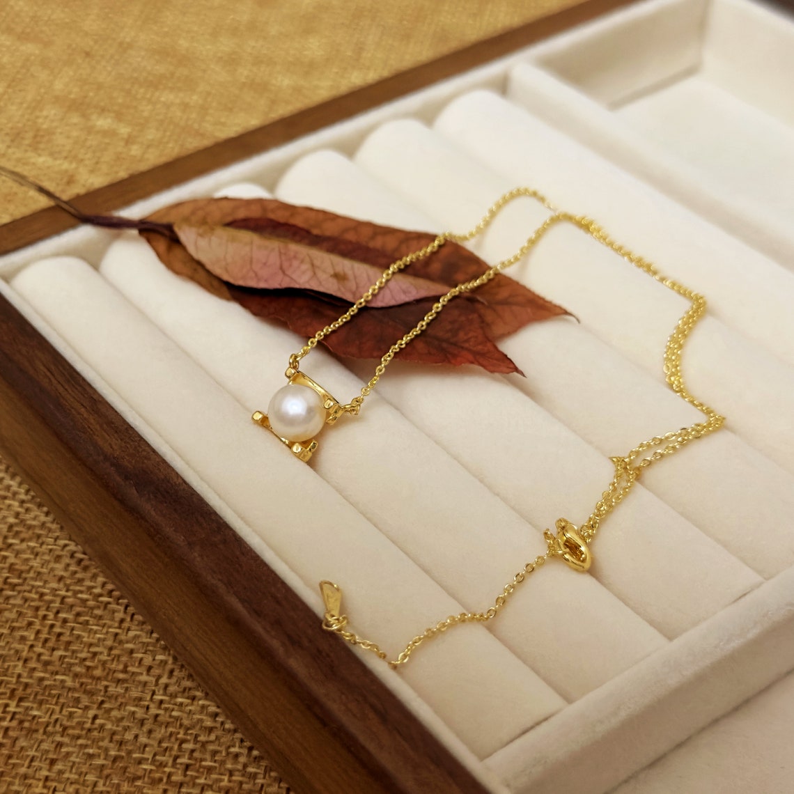 Classic Natural Freshwater Pearl Jewelry Set Pendant Necklace Keshi Pearl Stud Earrings 14K Gold ...